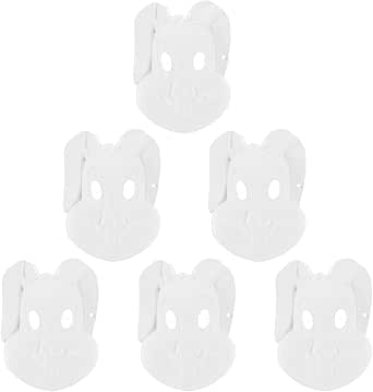 Amazon.com: Zerodeko Blank Bunny Mask 6pcs Masks Fox Mask Paper Pulp ...
