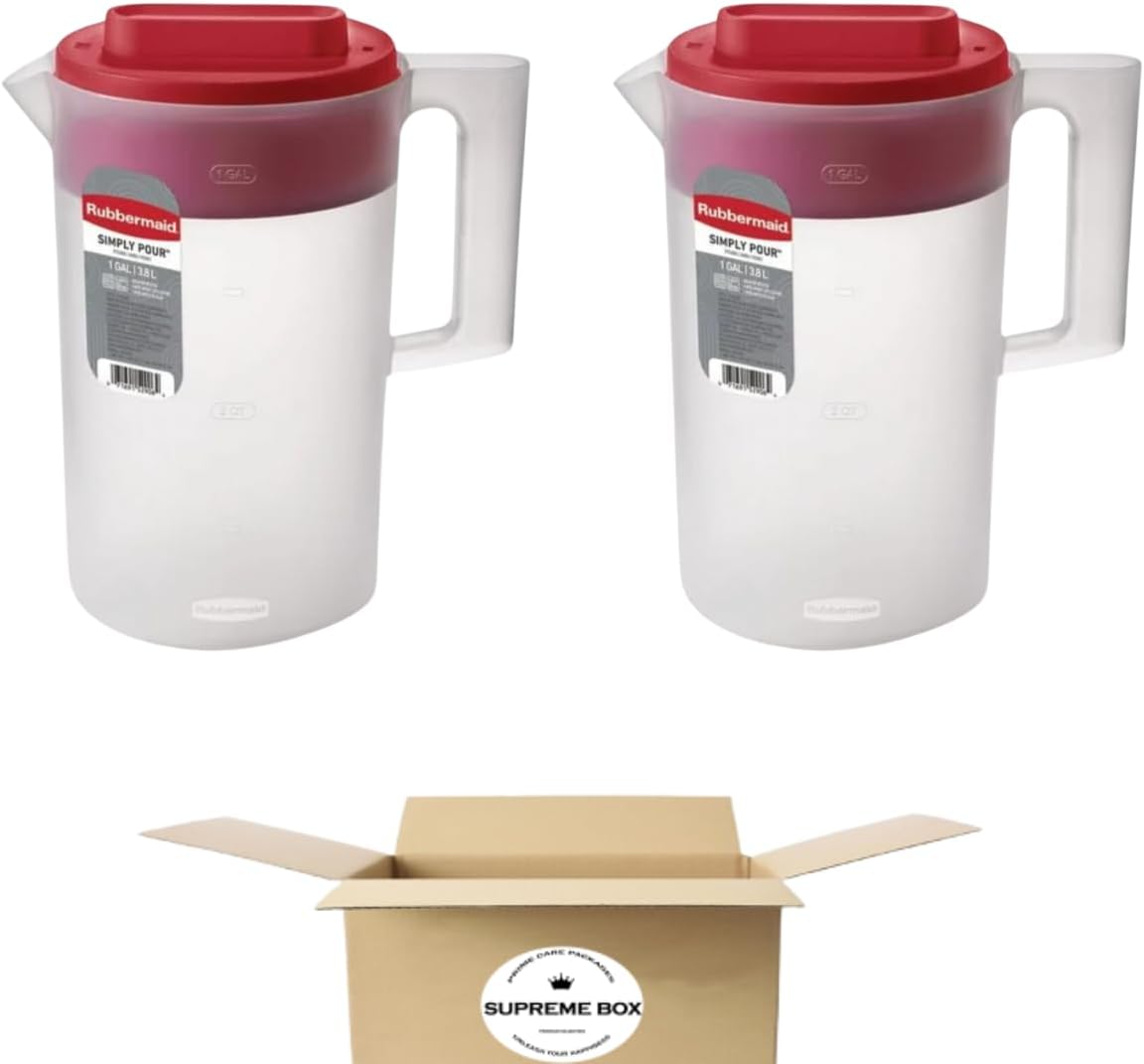 Amazon.com: RUBBERMAID Covered Pitcher 2.25 qt - White with Red Cover ...