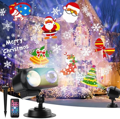ACELIFE Christmas Projector Outdoor, 2-in-1 Water Wave Halloween ...