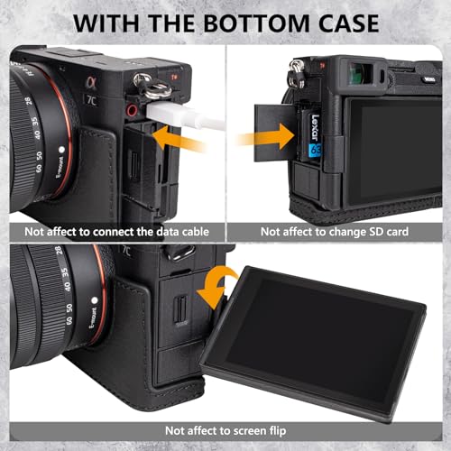 MUZIRI KINOKOO Alpha 7C II Case, Retro Style Genuine Leather Case for ...