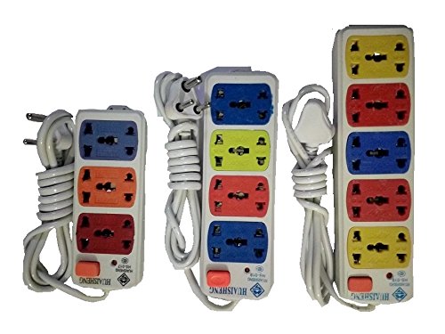 HUAISHENG 3+3,4+4 and 5+5 Sockets Set of Three Power Extension Board ...