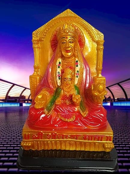 Buy KM PRODUCT Sheetla MATA Shitla MATA Idol for Puja with Heavy Base I ...