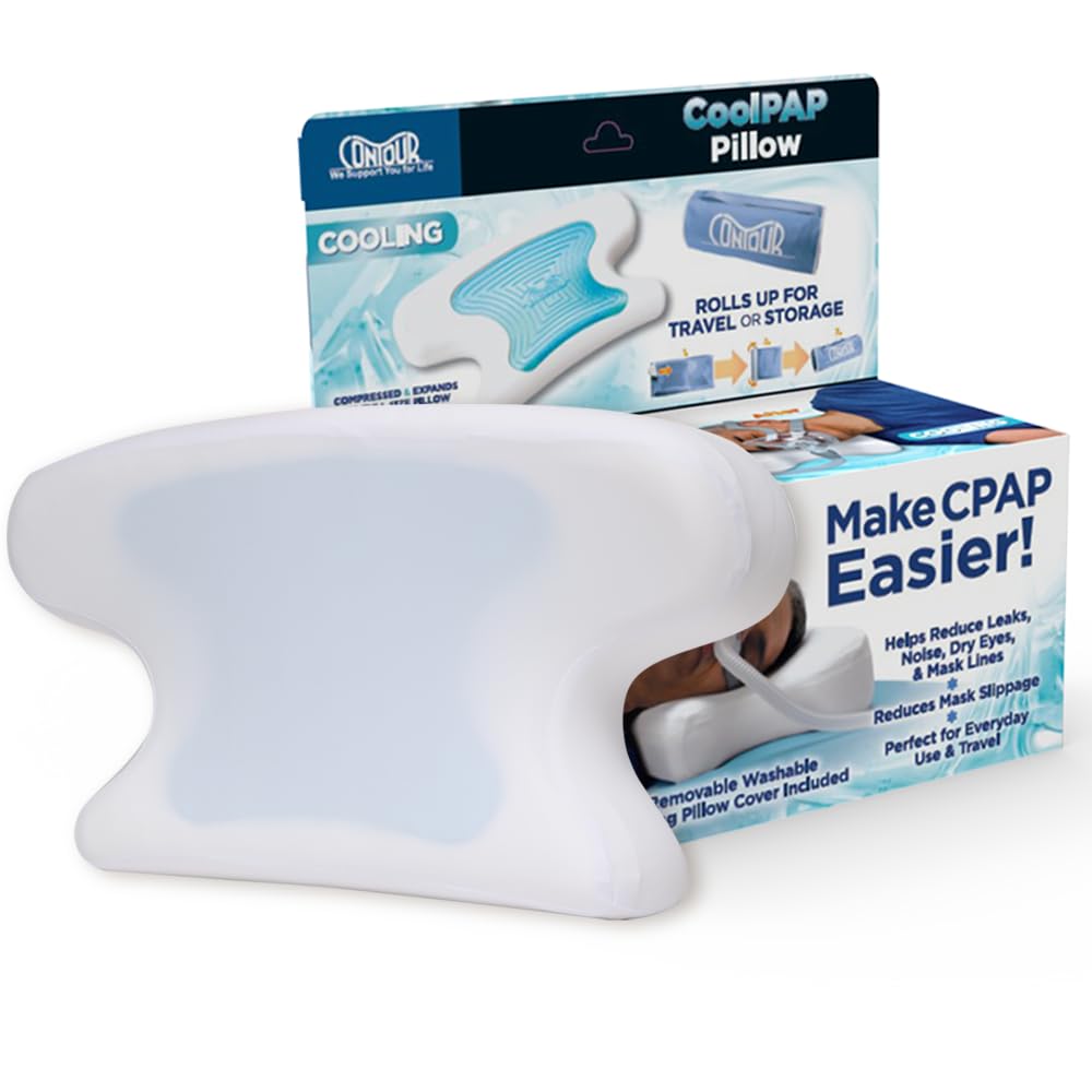 Amazon.com: Contour CoolPAP Home & Travel CPAP Bed Pillow with Cooling ...