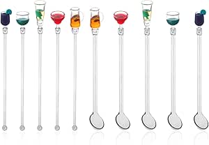 10 Pcs Cocktail Mixing Sticks, Reusable Mixers and Mixing Spoons ...