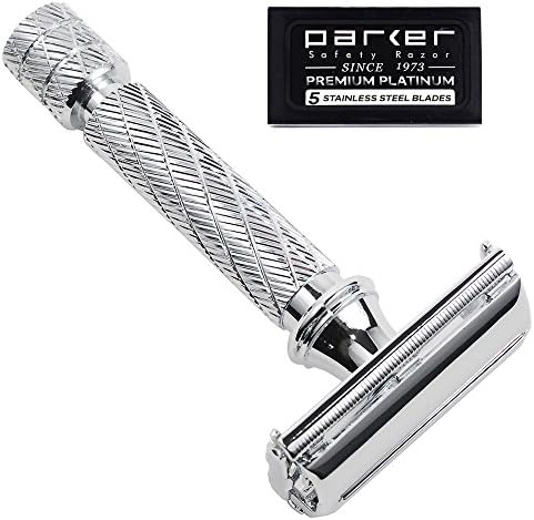 Amazon.com: Parker 66R Twist-to-Open Double Edge Safety Razor with 5 ...