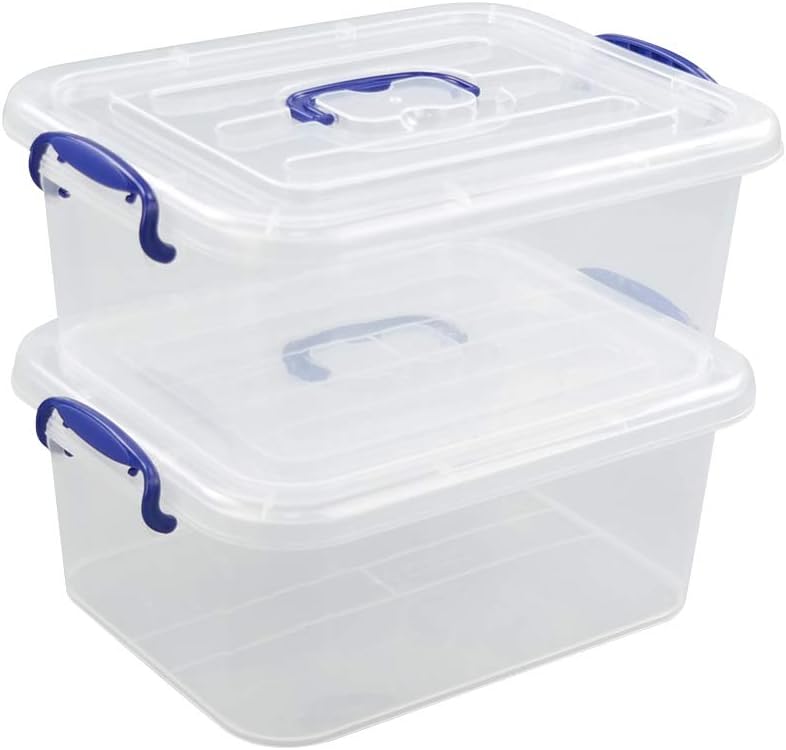 Amazon.com - Ponpong 8 Quart Plastic Storage Container with Lid and ...