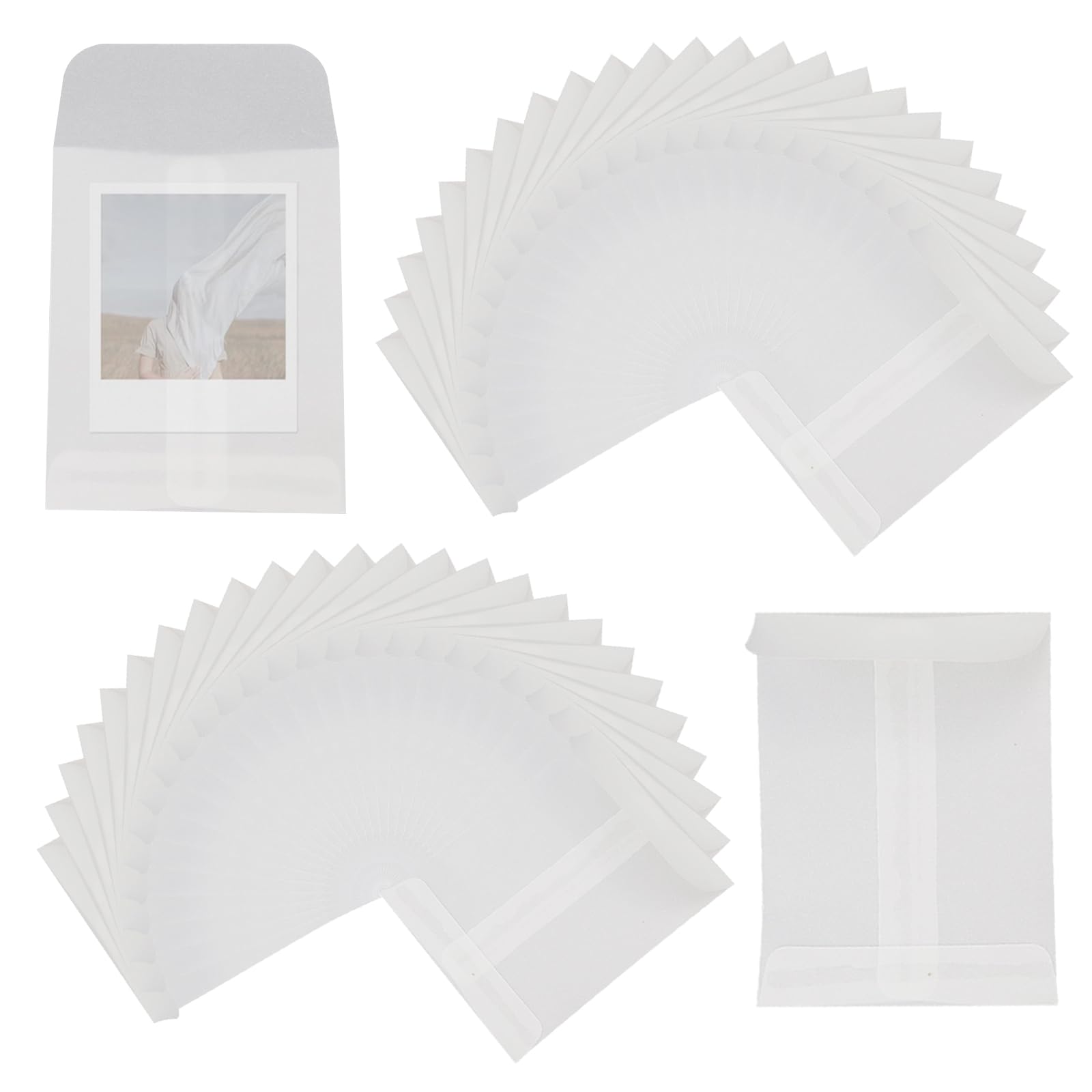 Amazon.com : Antrader Glassine Envelopes 3x4 Inch,50PCS Glassine Mini ...