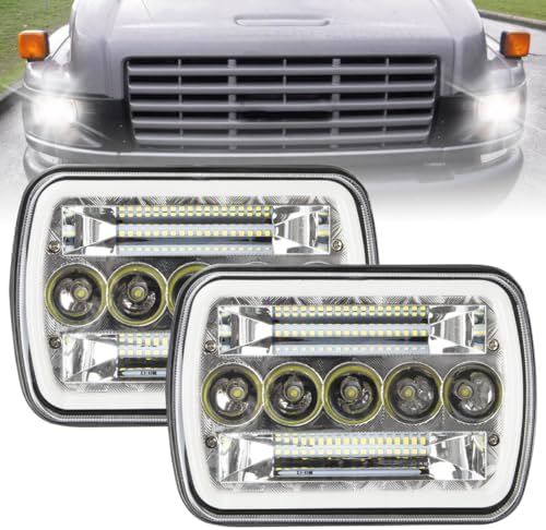 Amazon.com: RXTSQI 130W Rectangular 5x7/ 6x7 INCH Headlight High Low ...