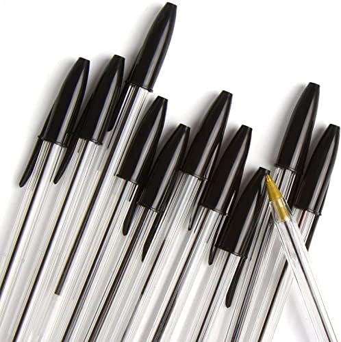 SULOLI Black Biro Pens,10PCS Black Biros Black Ballpoint Pens Home ...