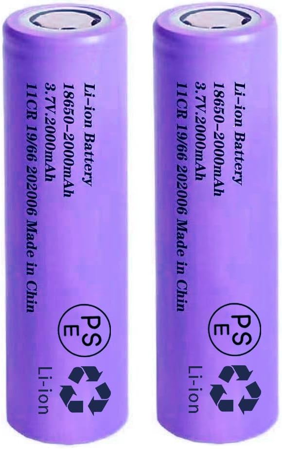 Amazon.com: Svenirven 2 Packs 3.7V 2000mAh Flat Top Rechargeable ...