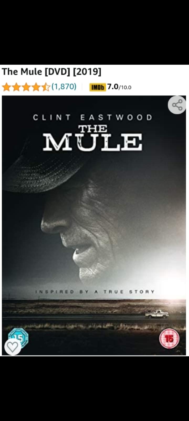 The Mule [DVD] [2019]: Amazon.co.uk: Clint Eastwood, Bradley Cooper ...
