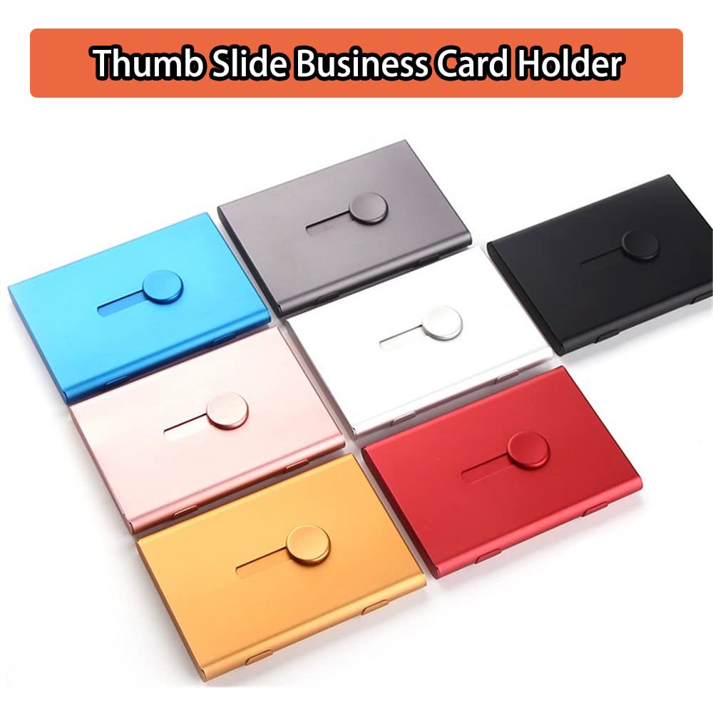 Snapklik.com : Metal Business Card Holder Case Thumb Slide Push Open ...