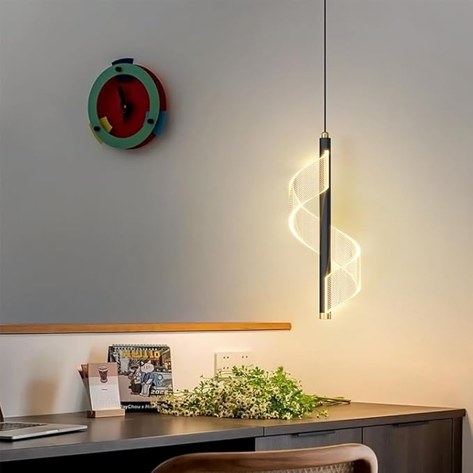 4W LED Hanging Lamp Bedside Bedroom Pendant Light, Nordic Modern Long ...