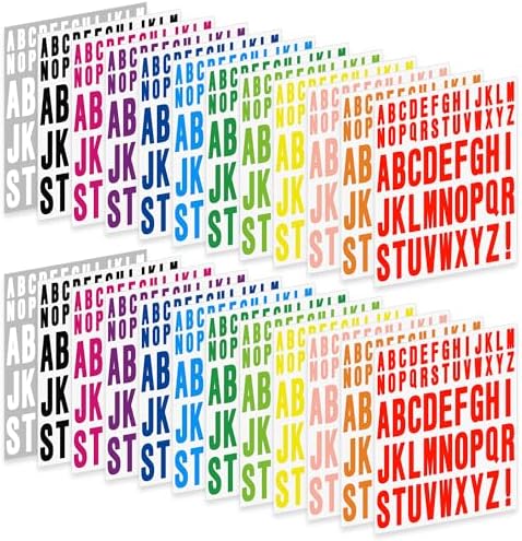 1272 PCS 24 Sheets Letter Stickers Large Alphabet Stickers 2 Inch 1 ...