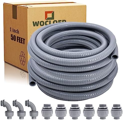 Wocloer Liquid-Tight Conduit 1inch 25 Foot, Flexible Non Metallic ...