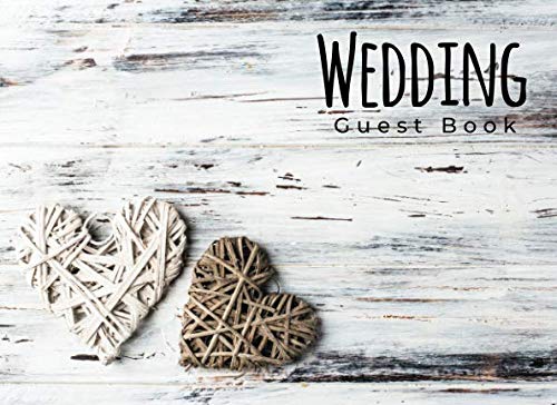 Wedding Guest Book: Heart and Wooden - Memory Signature Message Book ...
