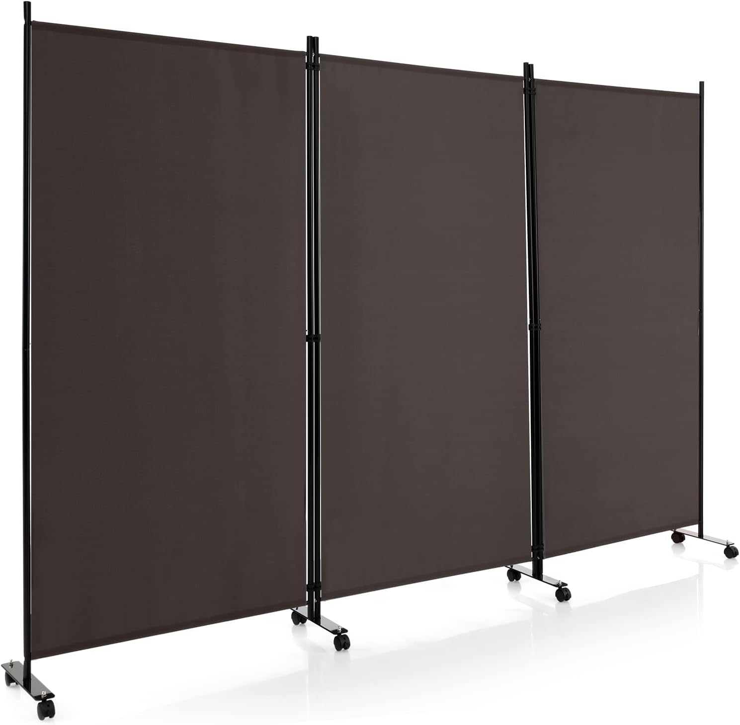 Giantex 3 Panel Folding Room Divider with Rollers- 6 Ft Freestanding ...