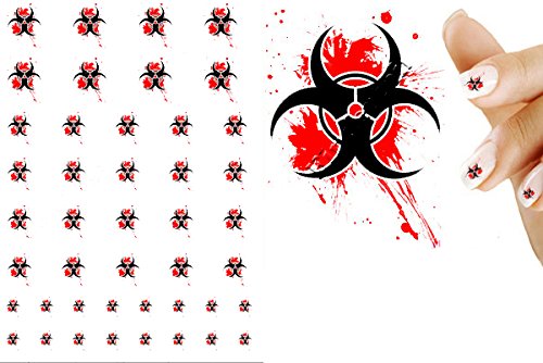 Amazon.com: Biohazard Blood Splatter Zombie Nail Art Decal Sticker ...