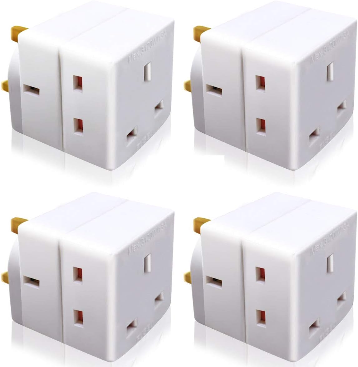 EXTRASTAR 3 Way Triple Plug Block Mains Adaptor, 3 pins Socket Splitter ...