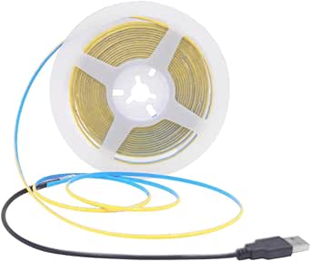 Amazon.com: Cleiscry USB 5V COB LED Strip 3mm 5mm Width 400LEDs/m ...