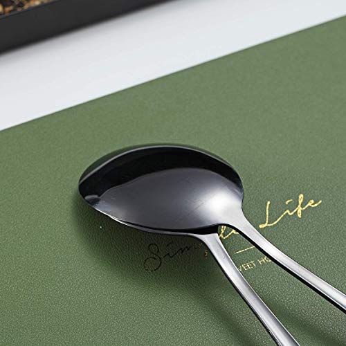 Snapklik.com : Black Serving Spoons 4 Pieces, Titanium Plating Serving ...