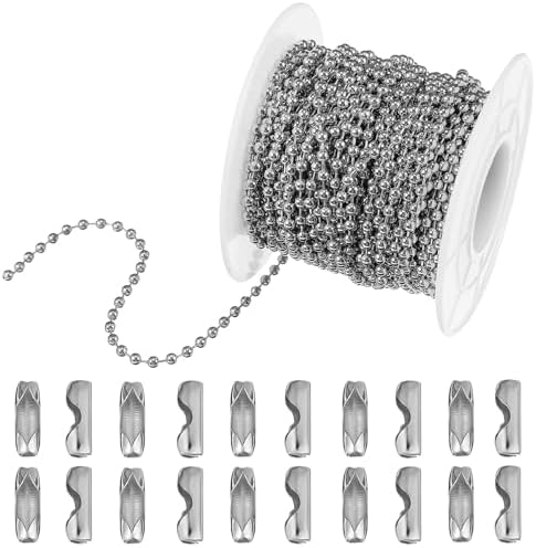 VILLCASE 32 Feet Ball Bead Chain, Ball Bead Chain Beaded Pull Chain ...