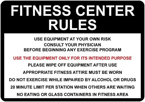 Amazon.com : Lilyanaen New Metal Sign Aluminum Sign Fitness Center ...