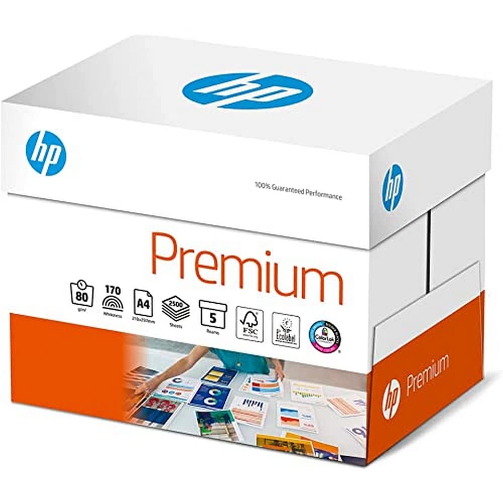 HP Printer Paper Premium A4 Paper 210x297mm 80gsm 5 Ream Carton hp-printer-paper-premium-a4-paper-210x297mm-80gsm-5-ream-carton