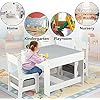 Amazon.com: Kinder King Kids Wood Table & 2 Chairs Set, 3 in 1 Children ...