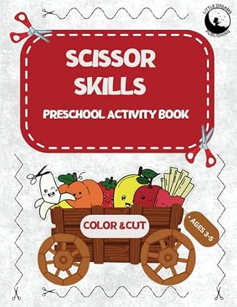 Scissor Skills Preschool Activity Book: Coloring and Cutting Fruits ...