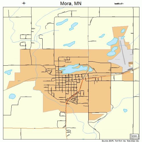 Amazon.com : Large Street & Road Map of Mora, Minnesota MN - Printed ...