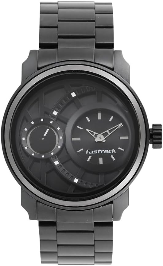 Buy Fastrack Gambit Quartz Analog Dark Grey Dial with Black Stainless ...