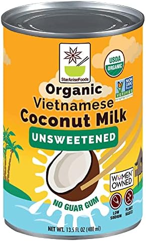 Amazon.com: Organic Coconut Milk No Guar Gum Unsweetened, Cruelty-Free ...