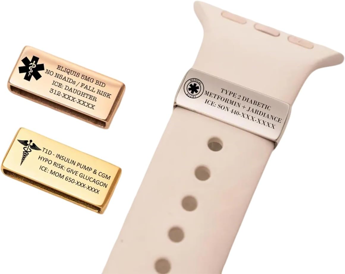 Amazon.com: Custom Metal Alert Bracelet,Personalized Medical Id Tags ...