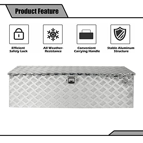 Snapklik.com : Aikosin 48 Inch Aluminum Silver Plated Truck Tool Box ...