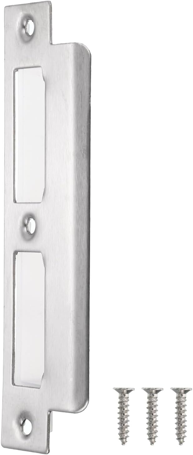uxcell Door Strike Plate, 145mm x 40mm 201 Stainless Steel Latch ...