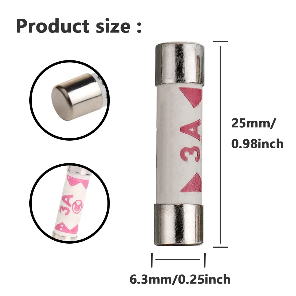 240V Electrical Fuses 42 Pcs Ceramic Tube Fuses Assortment Kit | 3A 5A ...
