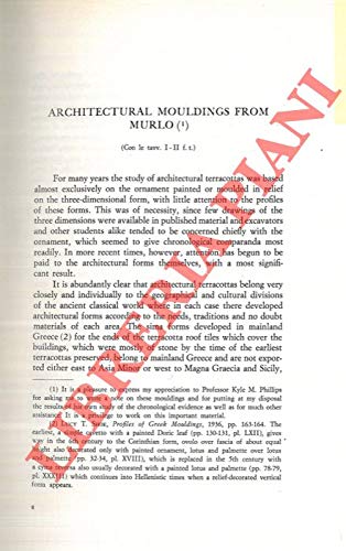 Amazon.com: Architectural Mouldings from Murlo.: SHOE MERITT Lucy -: Books