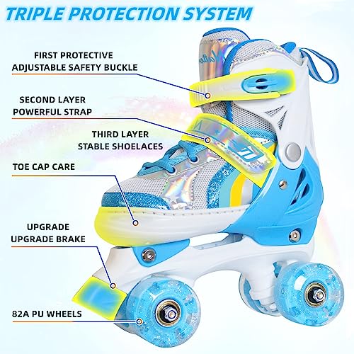Snapklik.com : Nattork Girls Roller Skates For Kids Toddler, 4 Size ...