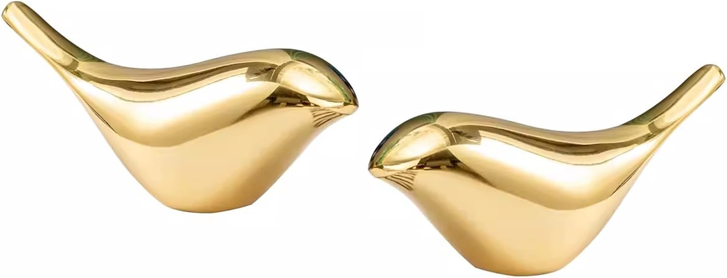 Amazon.com: CEIERPH Gold Bird Statues Figurines, 1 Pair, Small Home ...
