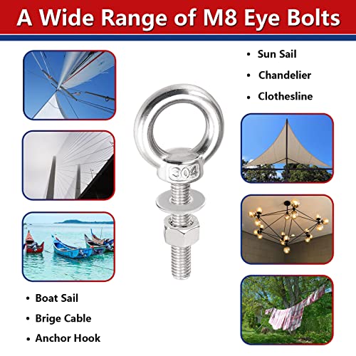 Snapklik.com : Lifting Shoulder Eye Bolts, Ekunbuy Screw Bolt 304 ...