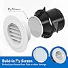 Hon&Guan Soffit Vents 4 Inch, Round Exhaust Air Vent Cover with Built ...