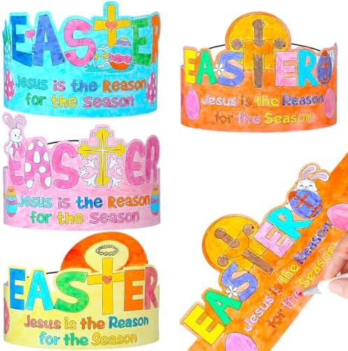 Amazon.com: ReliThick 24 Pcs Religious Easter Crafts Color Your Own ...