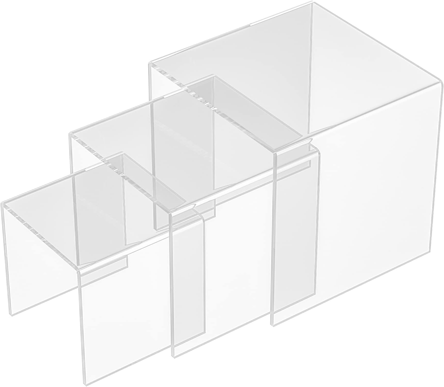 Amazon.com: TOUGS 6-Pack Clear Acrylic Display Risers, Showcase Shelf ...