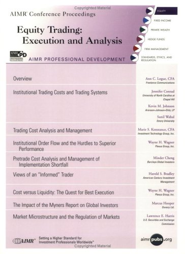 Equity Trading: Execution and Analysis: Jennifer Conrad, Kevin M ...