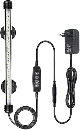 VARMHUS LED Aquarium Lampe,Fish Tank Light minuterie marche/arrêt automatique, 3 modes d ...