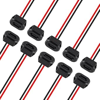 AITRIP 10PCS Type-C Female Chassis Waterproof 2P Solder Wire Type USB C ...
