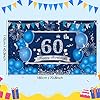 Amazon.com: 60th Birthday Decoration Banner - Navy Blue & Silver, Sixty ...
