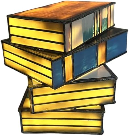 Uonlytech Retro Stacking Book Desk Lamp Novelty Night Light Bedside ...