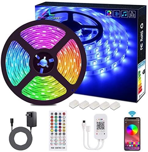 LED Strip Lights 5m/16.4ft Waterproof Music Sync Color Changing RGB 12V ...